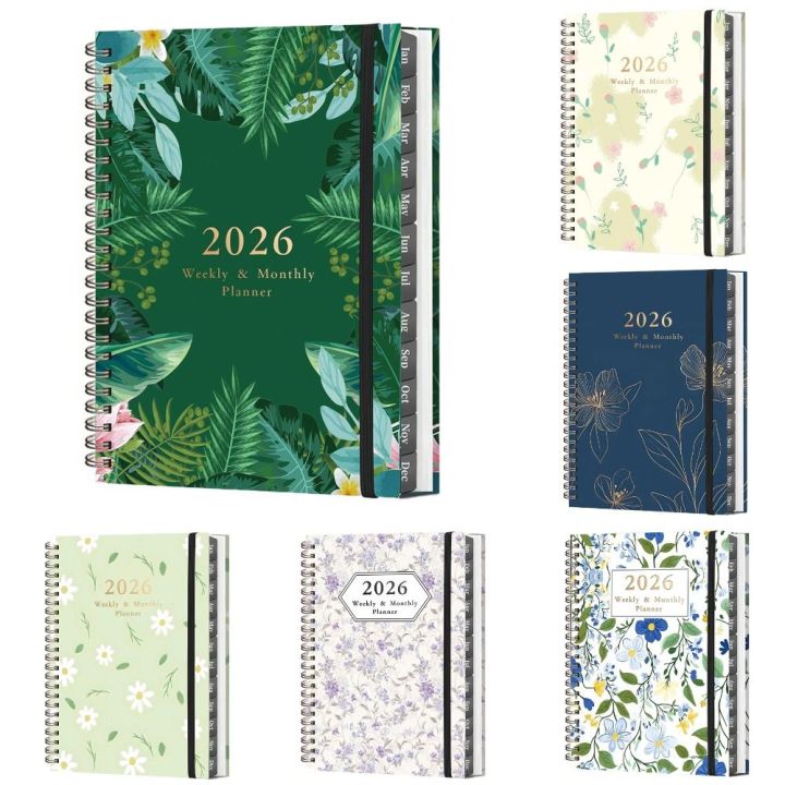 Cross-Border Index Tags 2026 Planner Notebook A5 Size Spiral Binding ...