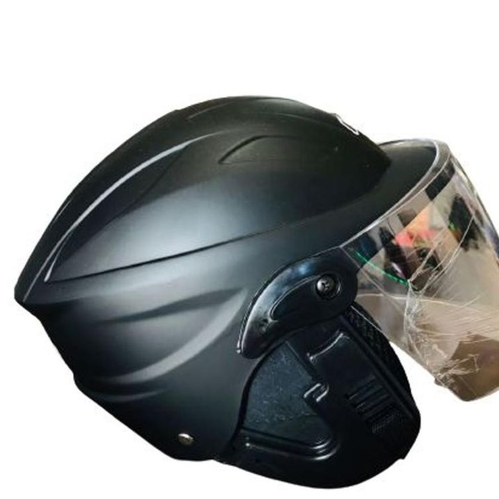 Black helmet matte with ABS Half helmet | Daraz.lk