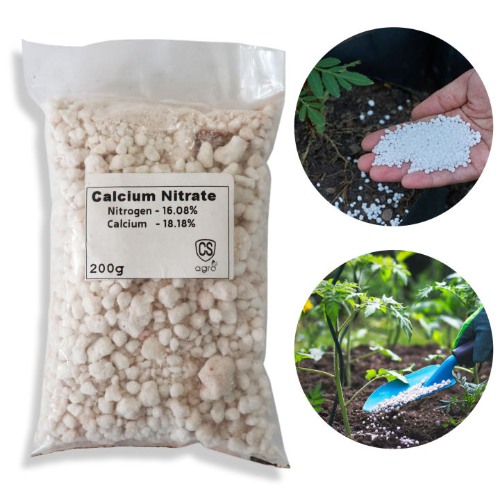 Calcium Nitrate Fertilizer N 16.08% Ca 18.18% කැල්සියම් නයිට්රේට් 200g ...