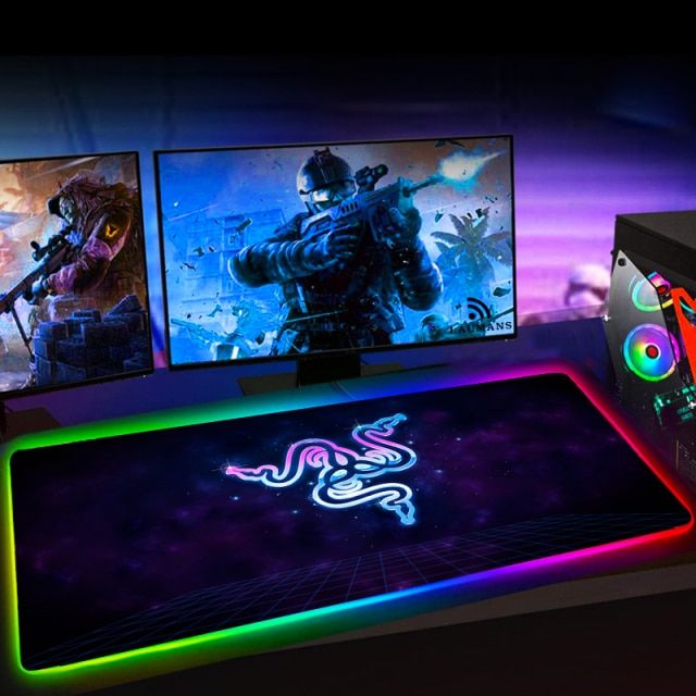 Pad Gaming With Pad Pc Big Razer Rgb Mousepad Mouse Xxl Mat Backlit ...