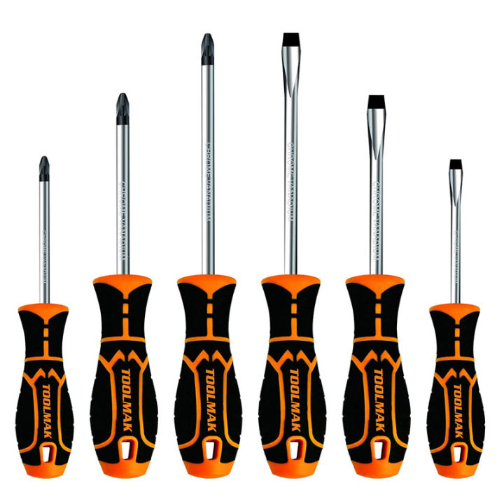 Professional Magnetic Screwdriver Set - 6 pieces - Rubber Grip ...