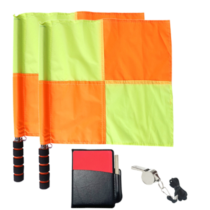 Soccer Referee Flag Set with Notebook and Pencil Referee Stainless ...