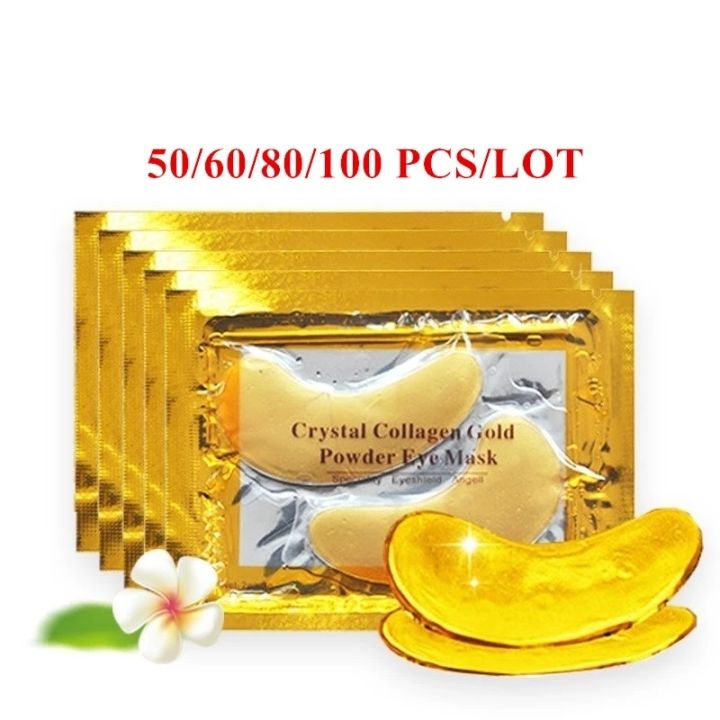 MJstyleo 50/60/80/100 Pcs Crystal Collagen Gold Eye Mask Dark Circles ...
