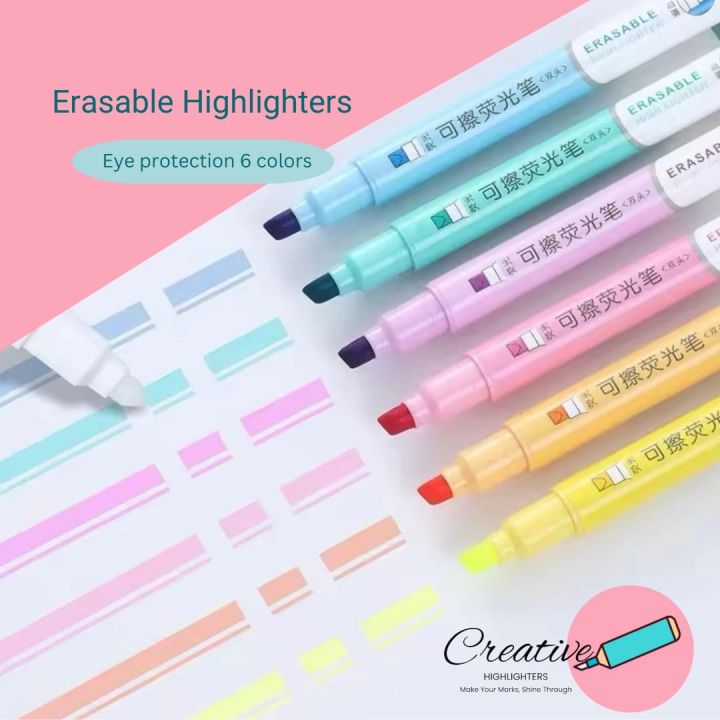 6 Pcs Erasable Highlighter Pen Set | Daraz.lk