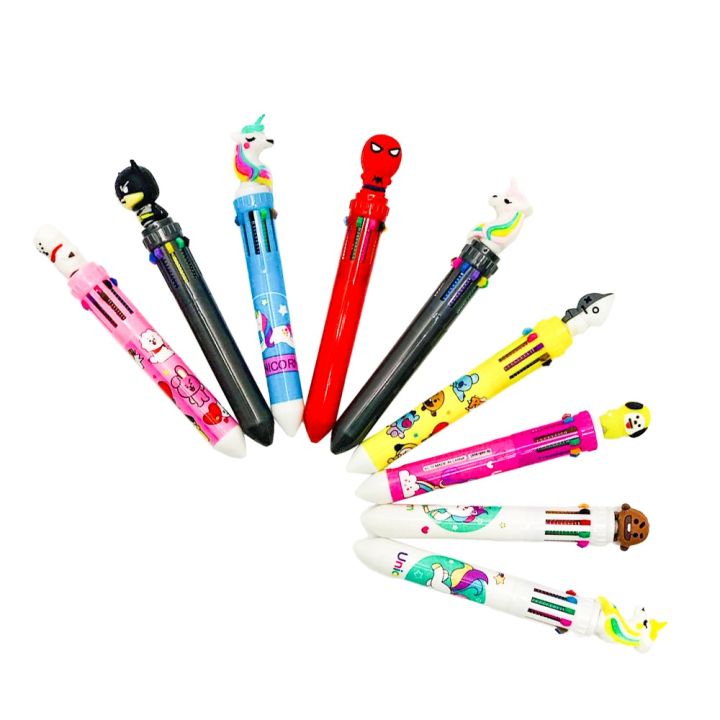 Toy shines Pack of 12 Retractable Cartoon Ballpoint Pens Multicolor ...