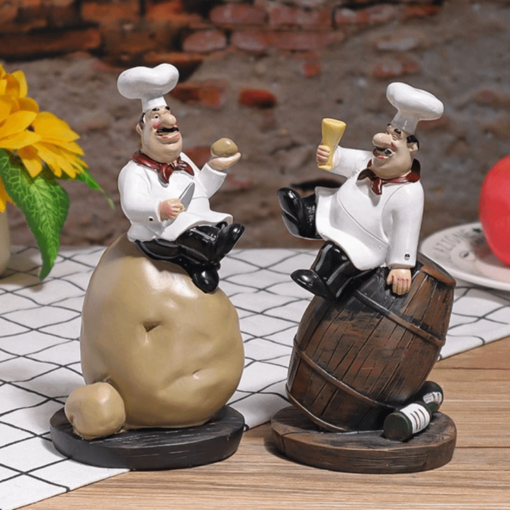 Sculpture Handicraft Rustic Bakery Chef Resin Statue Model Crafts ...