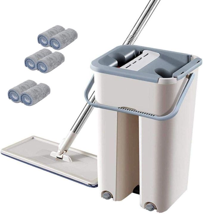 Scratch Cleaning Mop with 2 in 1 Self Clean Wash Dry Hands Free Flat ...