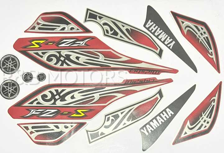Yamaha Fzs V1 Red Bike Tatoo Sticker Full Sticker Kit | Daraz.lk