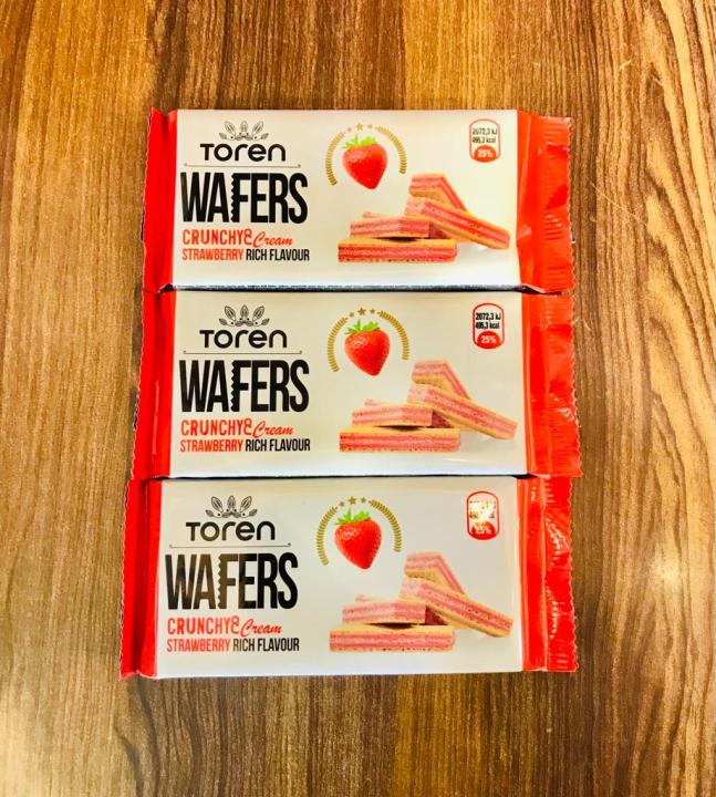 Premium Wafers Strawberry Cream 55g Toren x3Pcs | Daraz.lk