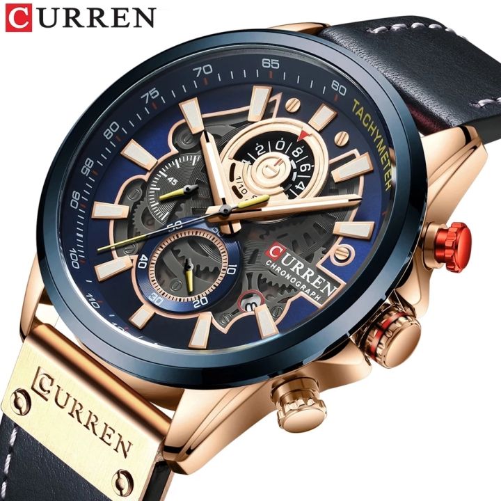 CURREN brand fashionable business timepiece, luxurious, genuine leather ...