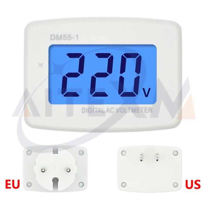 AC 110V 220V Digital Voltmeter EU US Plug Volt Meter Socket Voltage ...