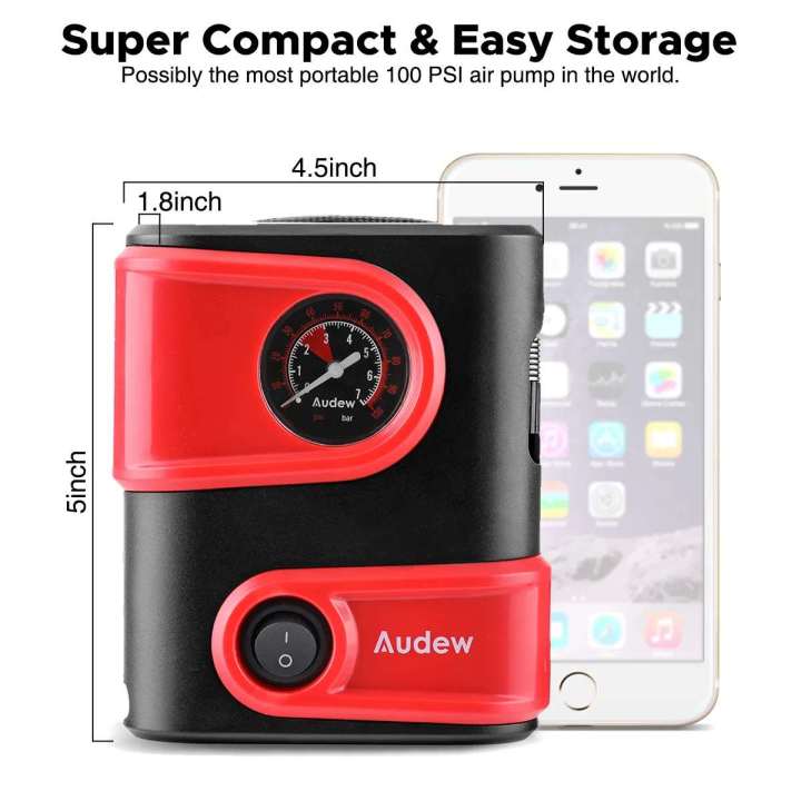 Generic Audew 12V Portable Mini Air Compressor Pump Electric Car Van ...