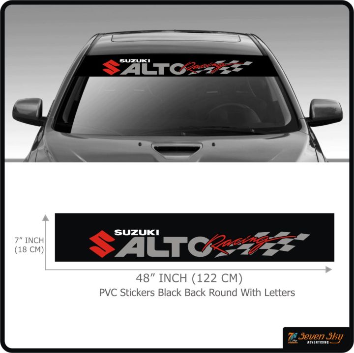 Windshield Strip With Vinyl Window SUZUKI ALTO CAR Racing Banner Decal ...