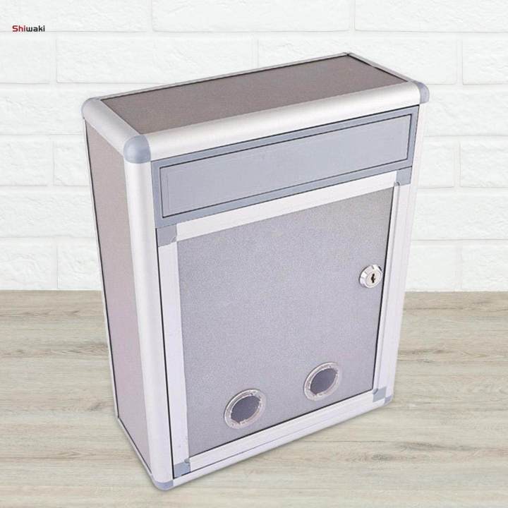 Locking Wall Mounted Mailbox Metal Weatherproof Outdoor Mailbox with ...