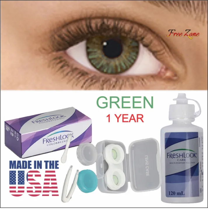 Colour GREEN - Fresh Look gecl Color Blends Contact Lens - Full Set ...