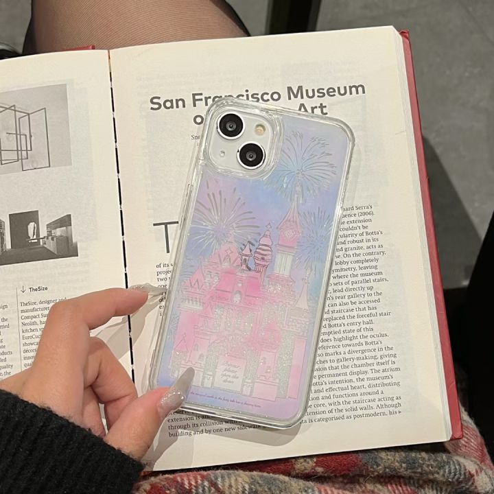 Cute s Castle Liquid Quicksand Phone Case For iPhone 15 13 14ProMax ...