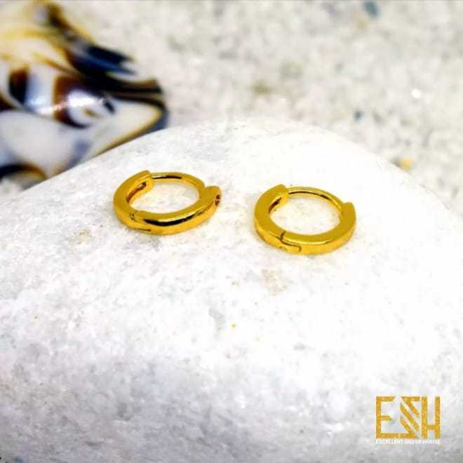 Gold plated Plan Very Small GYPSY Earring Without Stone For Women ...