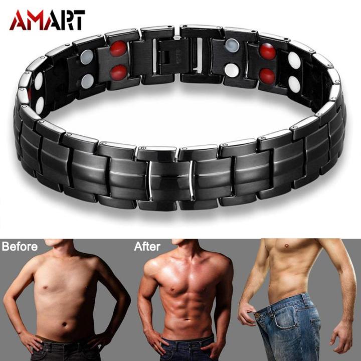 【World Supermarket 2021】Men Steel Magnetic Therapy Pain Bracelets ...