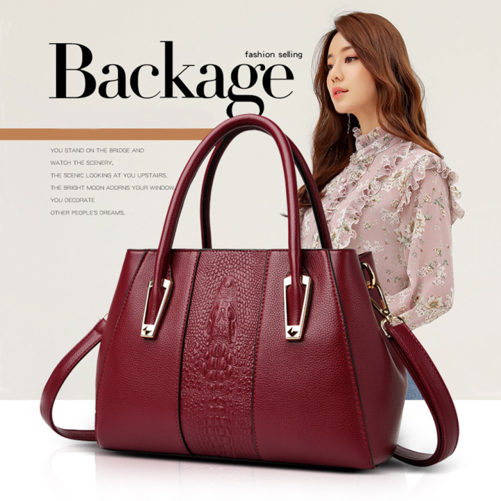 Shoulder Bag PU Popular Small Travel Handbags Leather Crocodile Design ...