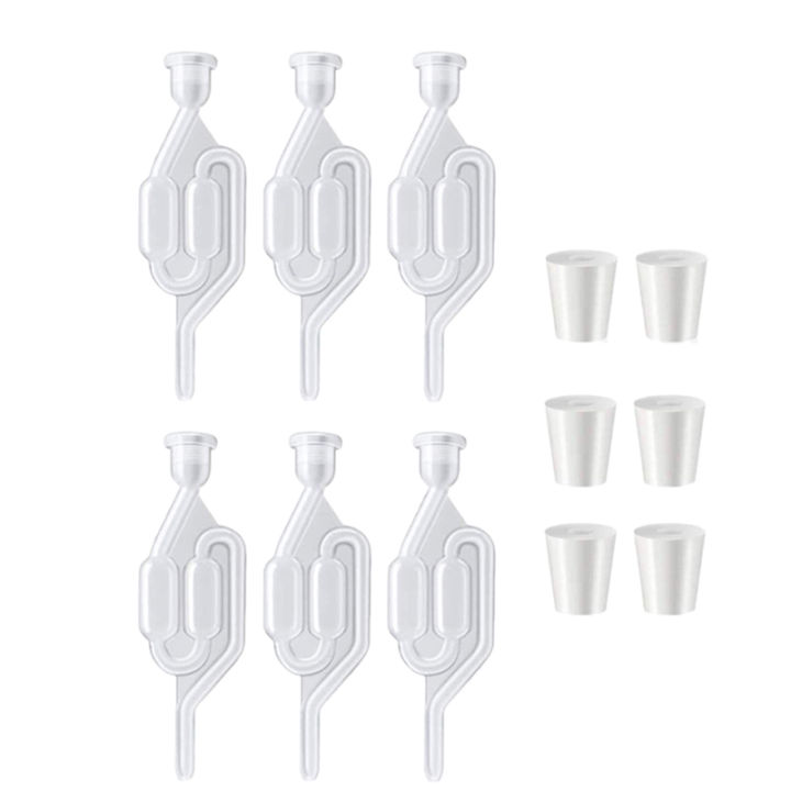 6 S-Shape Exhaust Seal Valve with Rubber Stopper Twin Airlock for ...