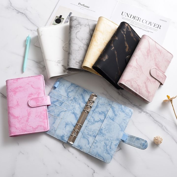 A5 A6 White Black Color Marble Binder DIY Binder Only Cover Diary ...