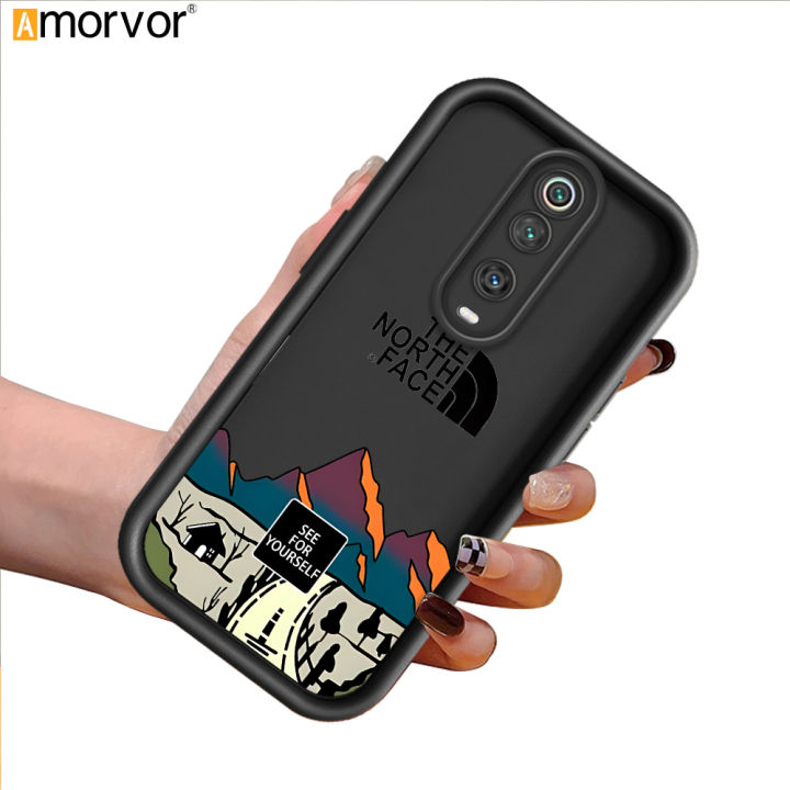 AMORVOR for Redmi K20 K20 Pro Xiaomi Mi 9T 9T Pro Back Cover Soft Square Ladder The North Face ...