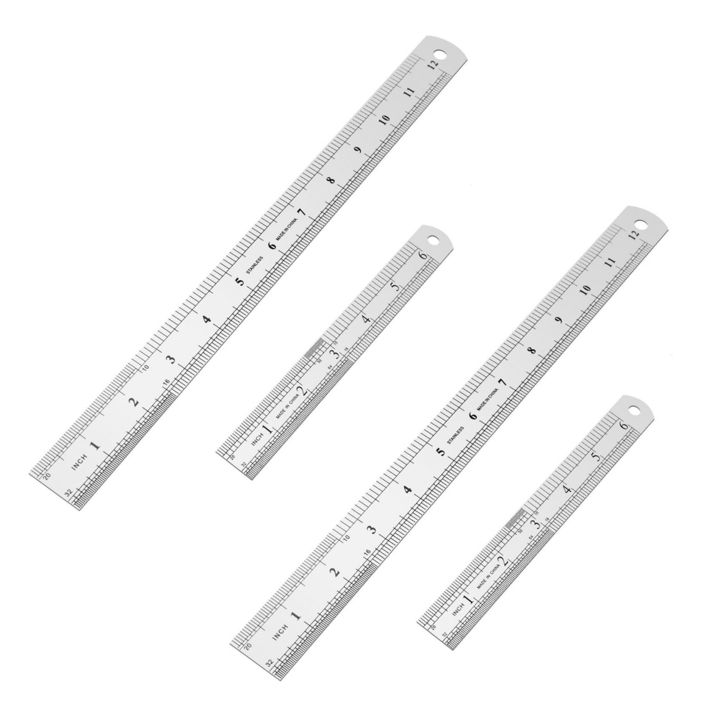2X Stainless Steel Ruler 12 Inch + 6 Inch Metal Rulers | Daraz.lk