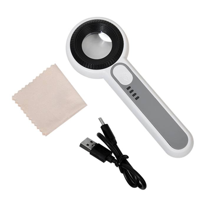 Portable Handheld 60X Illuminated Magnifier Magnifying Glass Lens with ...