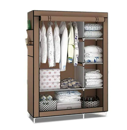 2 Door Storage Wardrobe Foldable and Movable Cloth/Fabric Wardrobe with ...