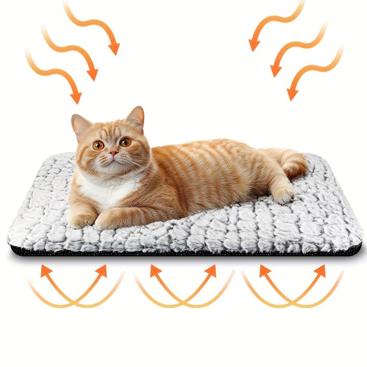 Self Warming Cat Bed, Soft Cat Dog Pet Heating Pad for Indoor Outdoor ...