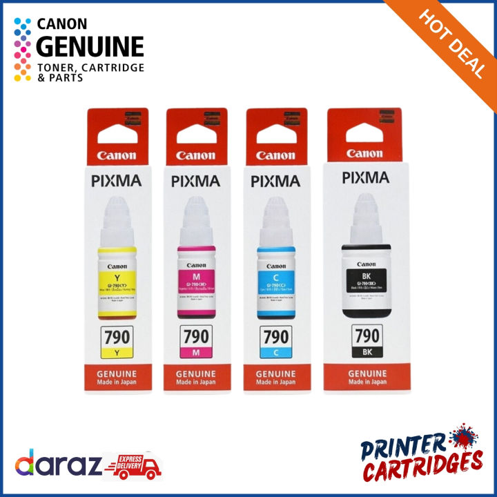Canon GI 790 | GI790 | GI-790 Black/Cyan/Magenta/Yellow Original Ink ...