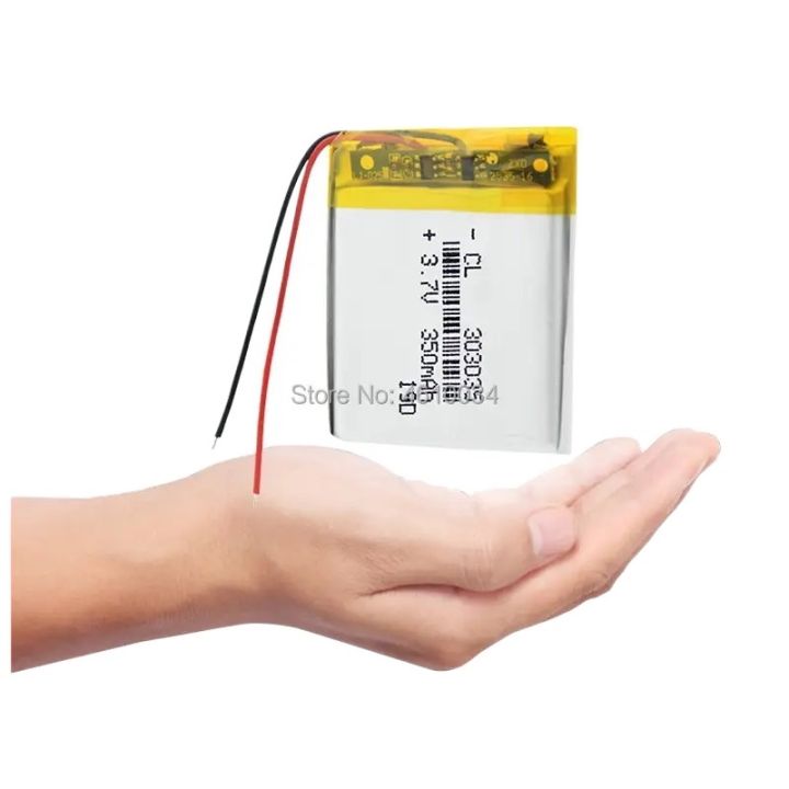 303035 3.7v 350mAh Li-ion Li-Po Cells Lithium Polymer Rechargeable ...