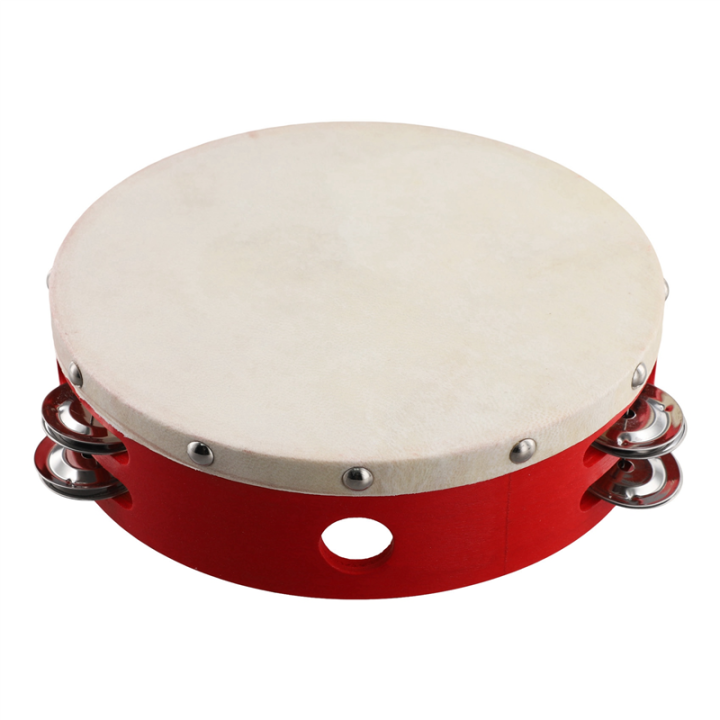 8in Hand Held Tambourine Drum Bell Metal Jingles Percussion Musical Toy ...