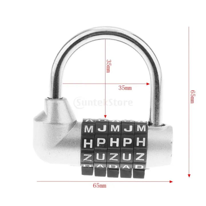 5 Letters Combination Number Padlock Luggage Bag Travel Luggage Pad ...