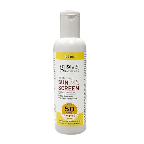 Globus Naturals Sunscreen Lotion, Daily Sun Protect for Face & Body ...