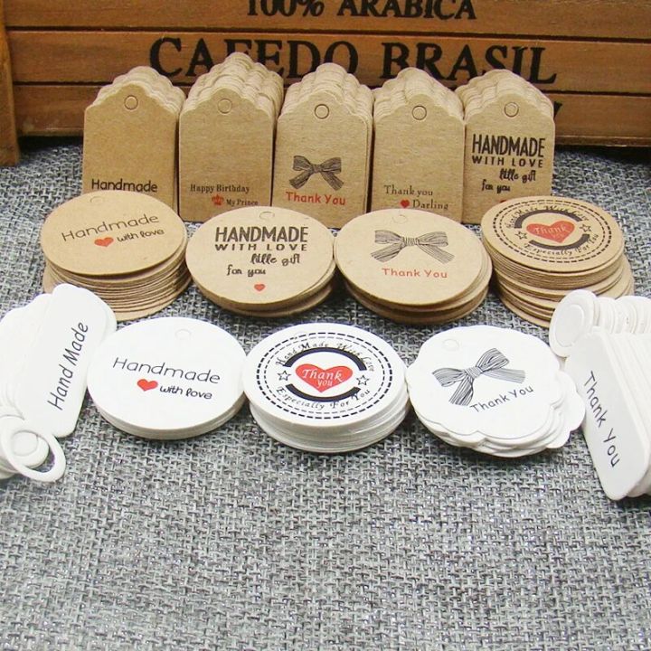 various paper gift hang tag 100 s per lot thank you kraft gift packing ...