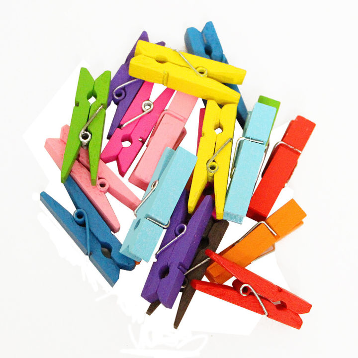Colorful Wooden Clips Medium Size 35mm DIY Hand Crafts ,Photo Clips ...