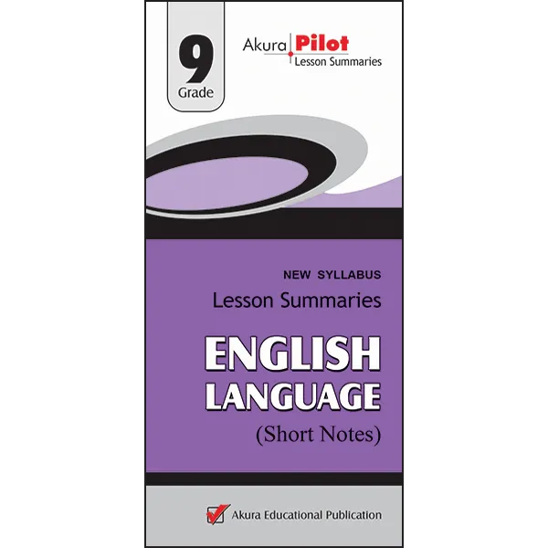 Akura Pilot English Short note book-Grade 9( අකුර ඉංග්‍රීසි කෙටි සටහන් ...