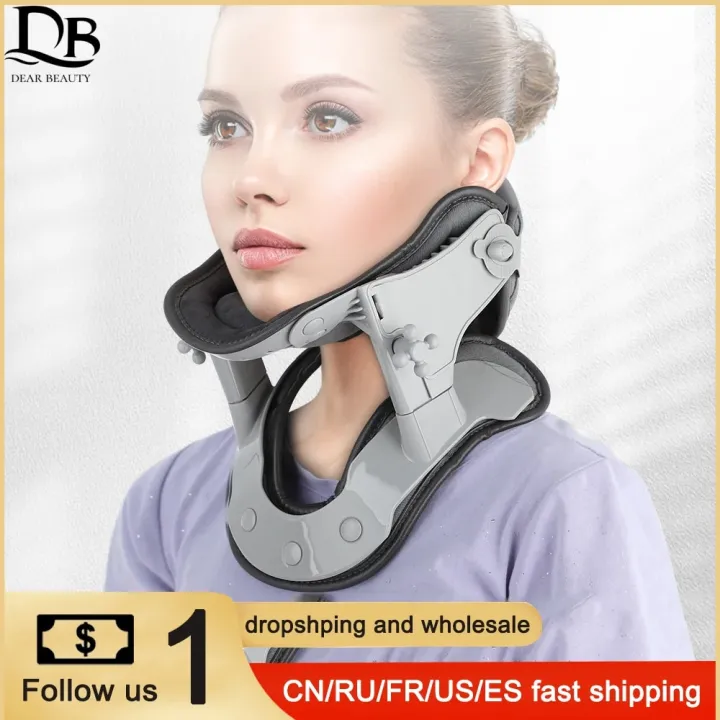 Heating Cervical Traction Device Neck Stretcher Hot Compress Adjustable ...