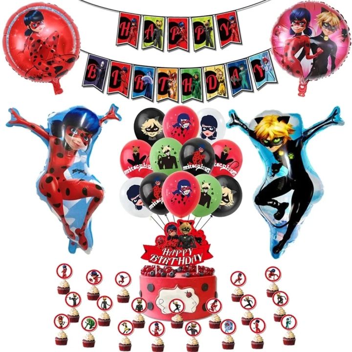 Lady Bugg Balloons Decoration Party Banner Plates Boy Girl Black Red ...