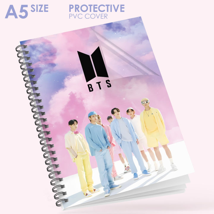 BTS Spiral Notebook A5 – BTS in Pastel Sky | 100 Pages | Cloud-Themed K ...