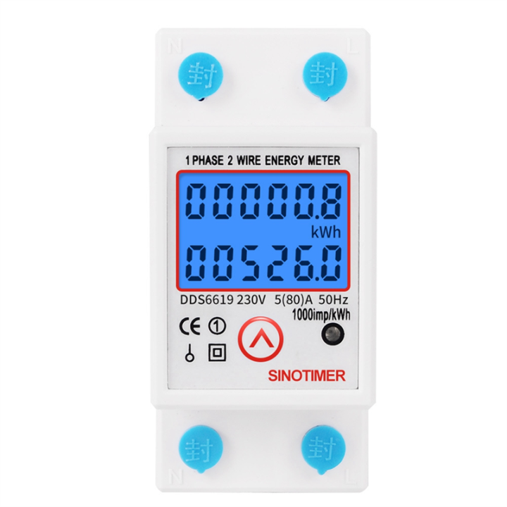 SINOTIMER Din Rail Digital Single Phase Reset Zero Energy Meter KWh ...