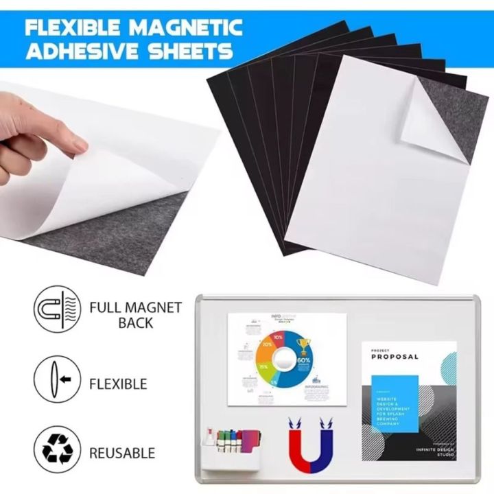 New A4 Magnetic Mat Sheets Self-Adhesive Flexible Magnet Sheet Easy ...