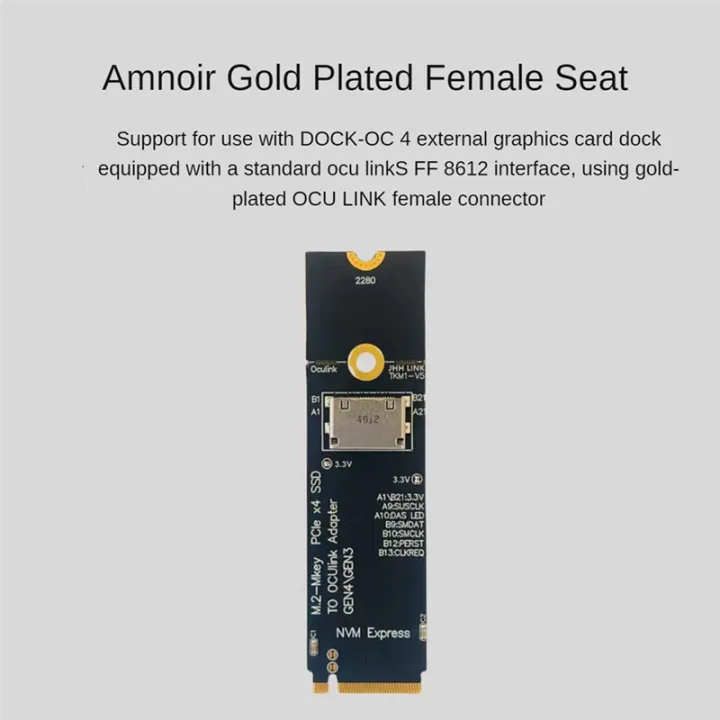 M.2 M-Key PCIe X4 SSD to OCUlink SFF-8612 Adapter Gen4/Gen3 for 2.5 ...