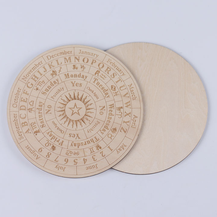 Wooden Twelve Constellation Divination Pendulum Board Sign Home Decor Star Sun Moon Altar ...