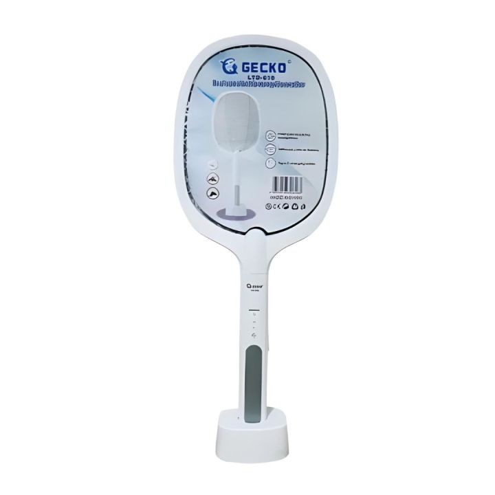 Gecko Dual-Use Electric Mosquito Racket Standing Fly Insect Swatter ...