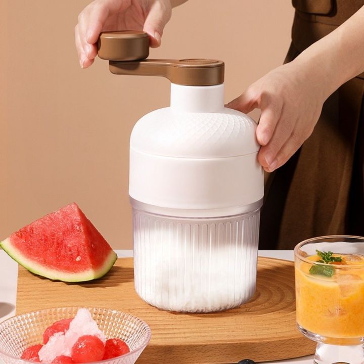 Portable Plastic Ice Crusher Manual Operation Milkshake Shaved Ice ...