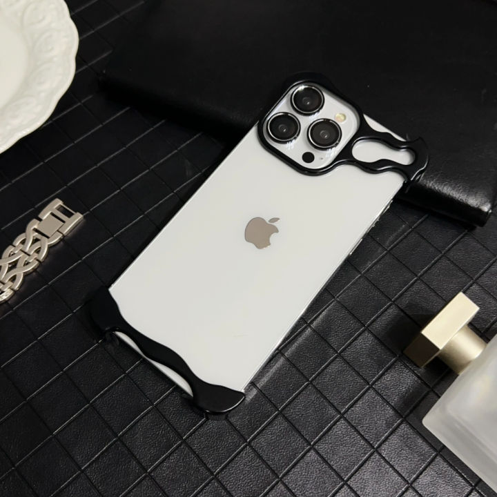 HODON Luxury Metal Titanium Alloy Irregular Phone Case For iPhone 12 13 ...