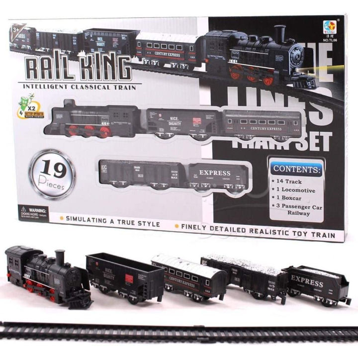 19PCs Large Toy Train Set for Kids - Electric Train Set for Kids (Black ...