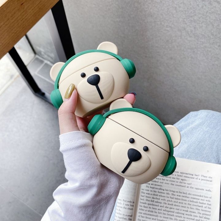 Ins Funny 3D Cute Cartoon Bear Wireless Earphone Case For Airpods 1 2 ...